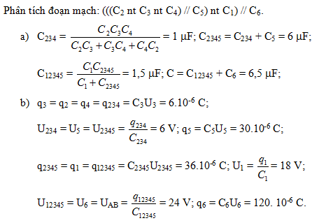 [LỜI GIẢI] Cho bộ tụ được mắc như hình vẽ. Trong đó C1 = C2 = 2 mF; C3 ...